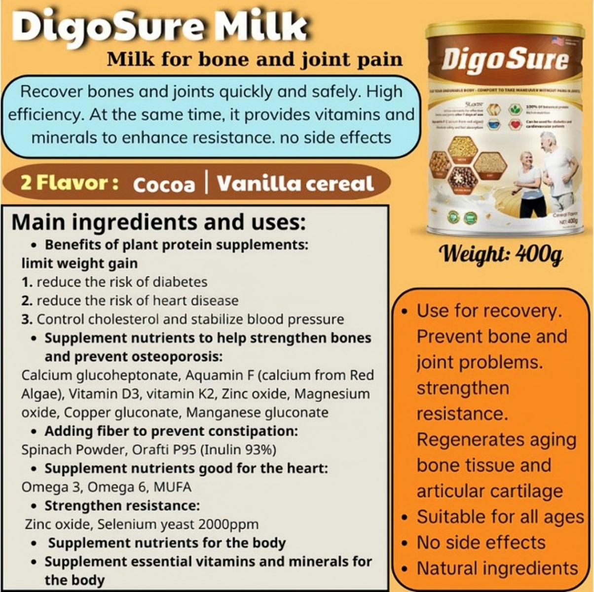 Digosure Plant-Based Nut Milk 400g-Joint&Bone Support For ...