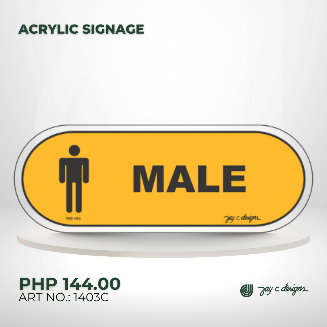 Acrylic Sign Male Signage - Jay C. Designs - 1403 | Shopee Philippines