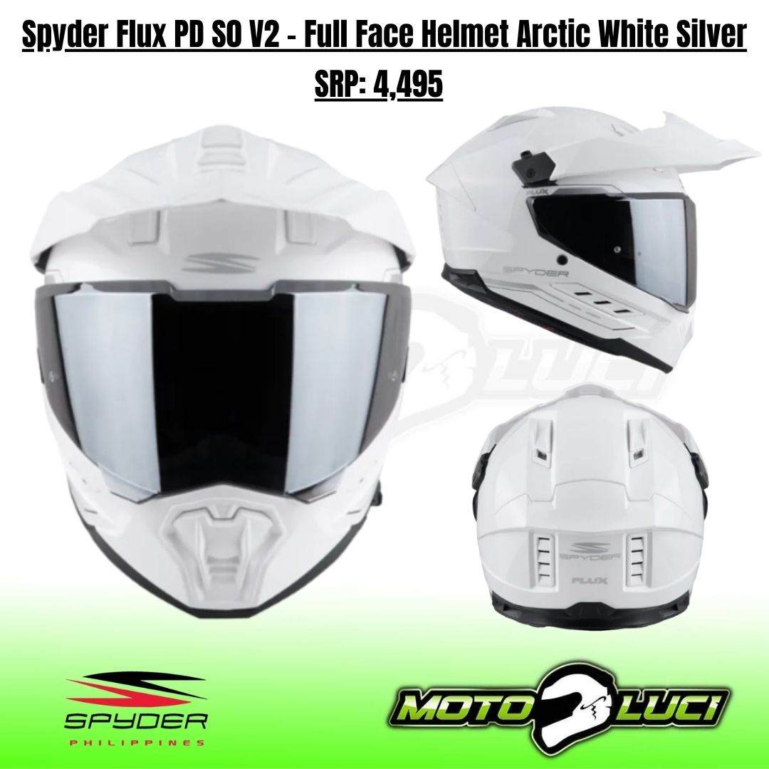 Spyder Flux PD S0 V2 - Full Face Dual visor Helmet (Free Clear Visor ...