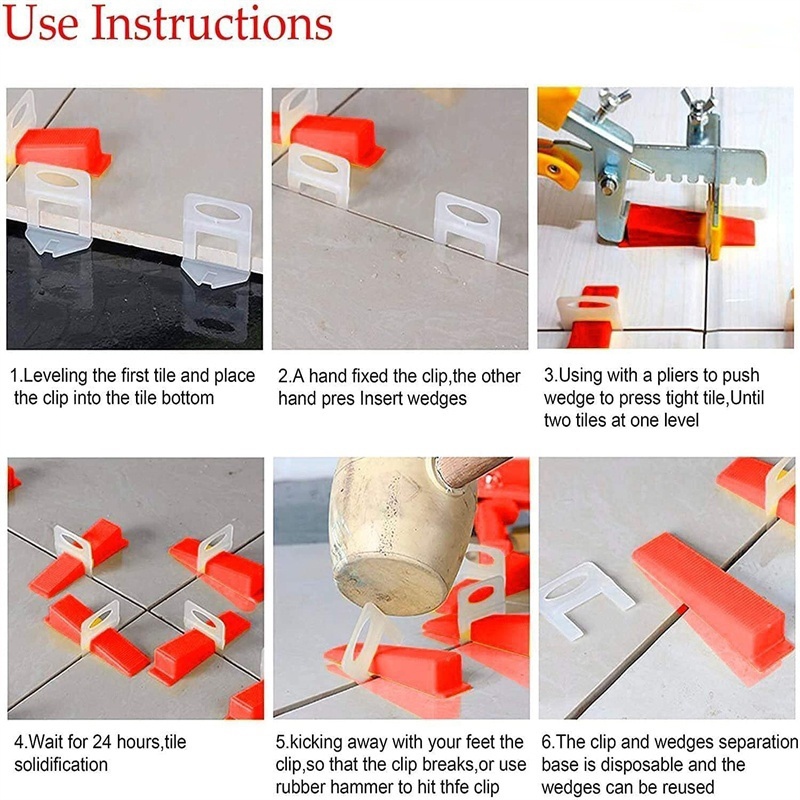 301PCS 1.0/1.5/2.0MM Tile clip Tile Leveling System Spacer Wall Tiling ...