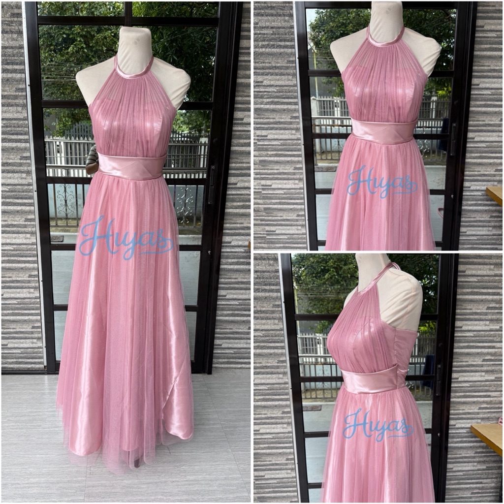 SOFT TULLE/ HEAVY SATIN FABRIC Bridesmaid Gown/ Entourage Gown/ Wedding ...