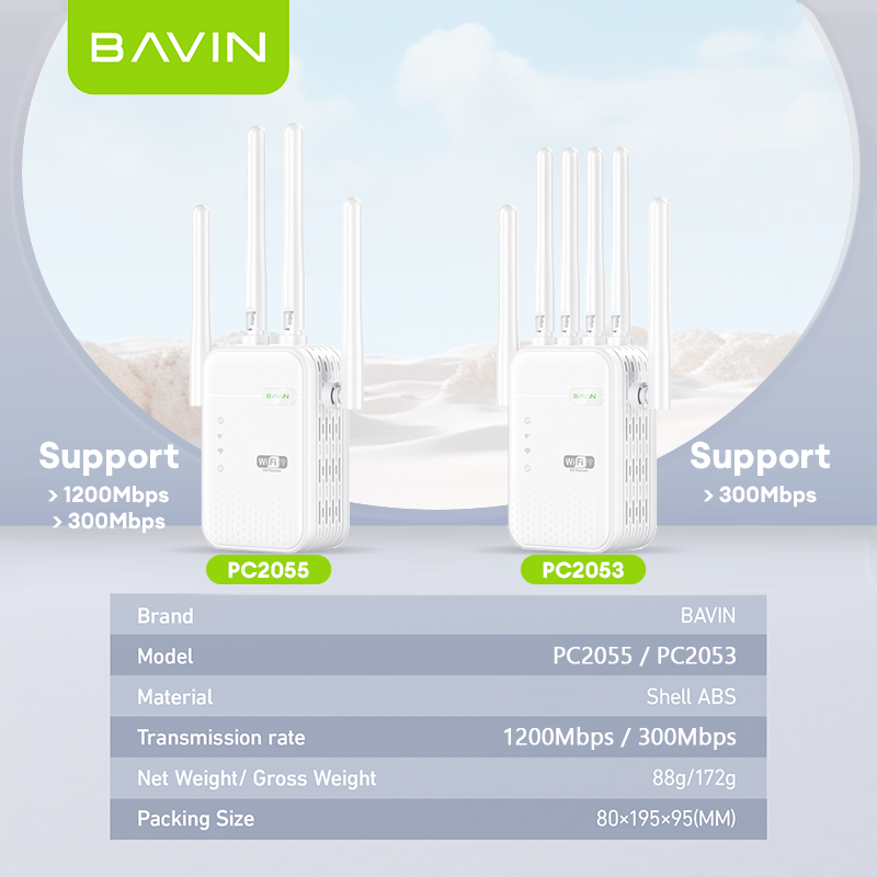 BAVIN PC2053 / PC2055 Wireless WiFi Repeater AP Signal Extender 2.4G ...