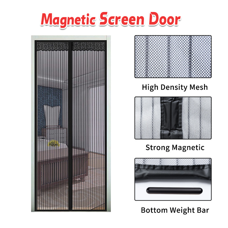 210*90CM Anti Mosquito Magnetic Screen Door Curtain Mesh Net Insect Fly ...