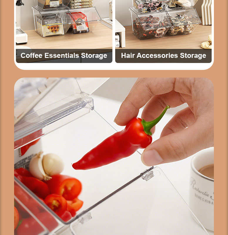 Kitchen Stackable Vegetables Organizer Transparent Storage Box Food ...