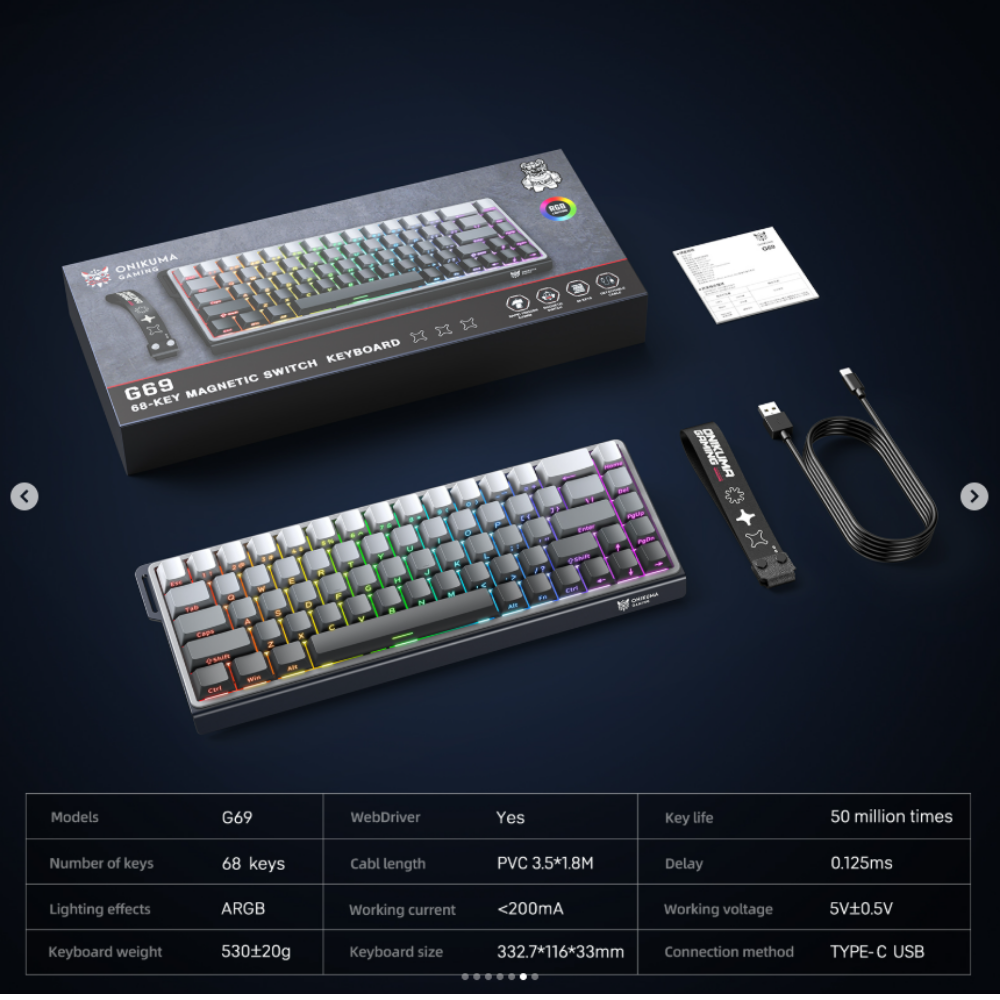 Onikuma MT603 Game Keyboard RGB Backlit Mechanical Gaming Keyboard ...