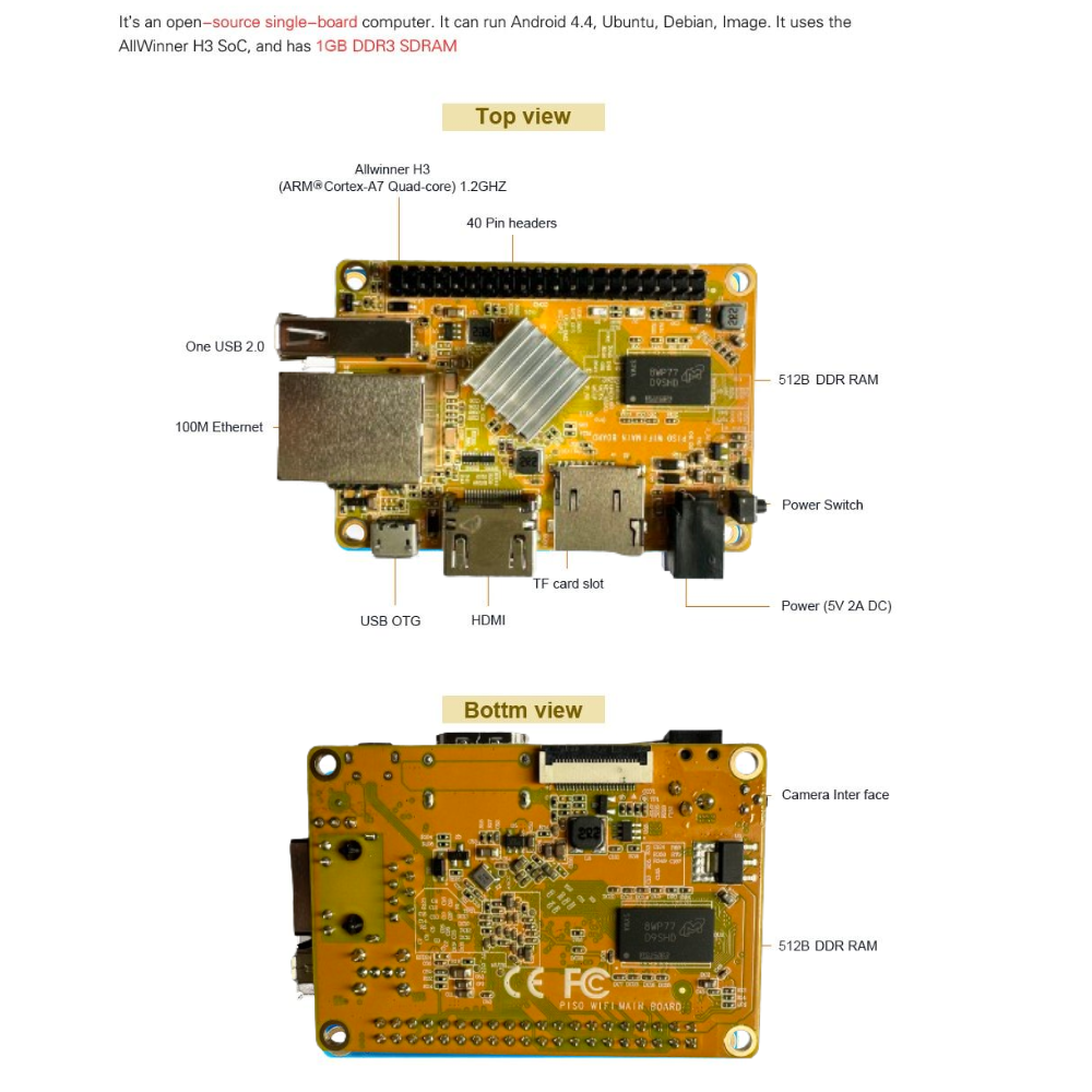 ALLAN PISOWIFI MAIN BOARD 1GB H3 Quad-Core Support Android,Ubuntu ...