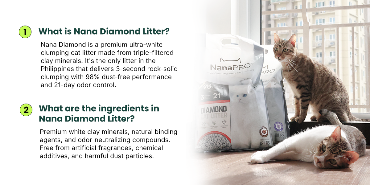 NanaPro Diamond Cat Litter 4 PACKS of 10L (BABY POWDER) Fast Clumping ...