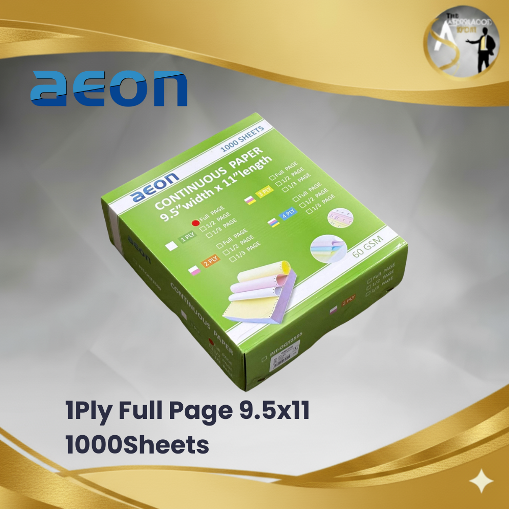 AEON 1Ply Carbonless Continuous Computer Form 9.5x11inches Full Page ...