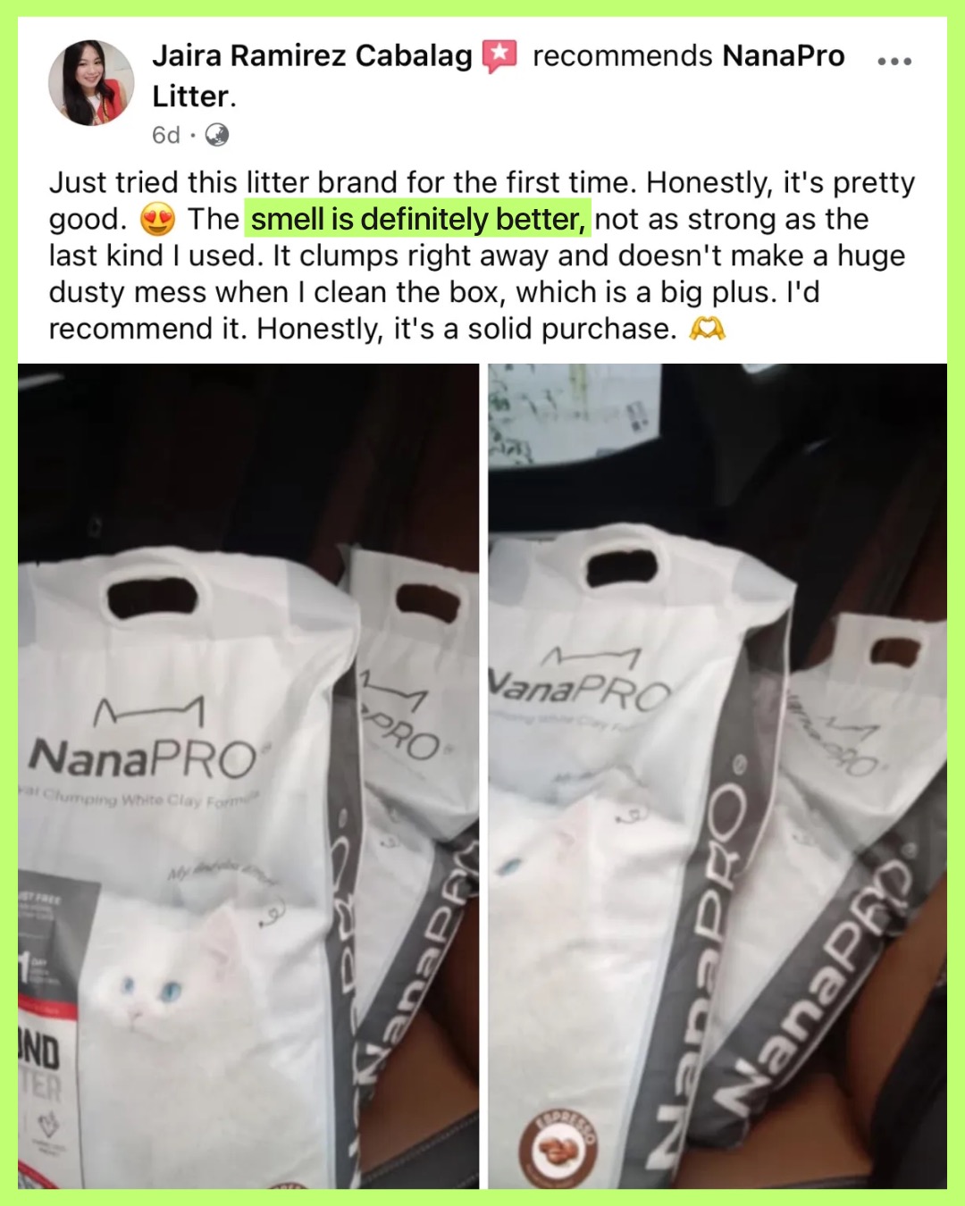 NanaPro Diamond Cat Litter 4 PACKS of 10L (BABY POWDER) Fast Clumping ...