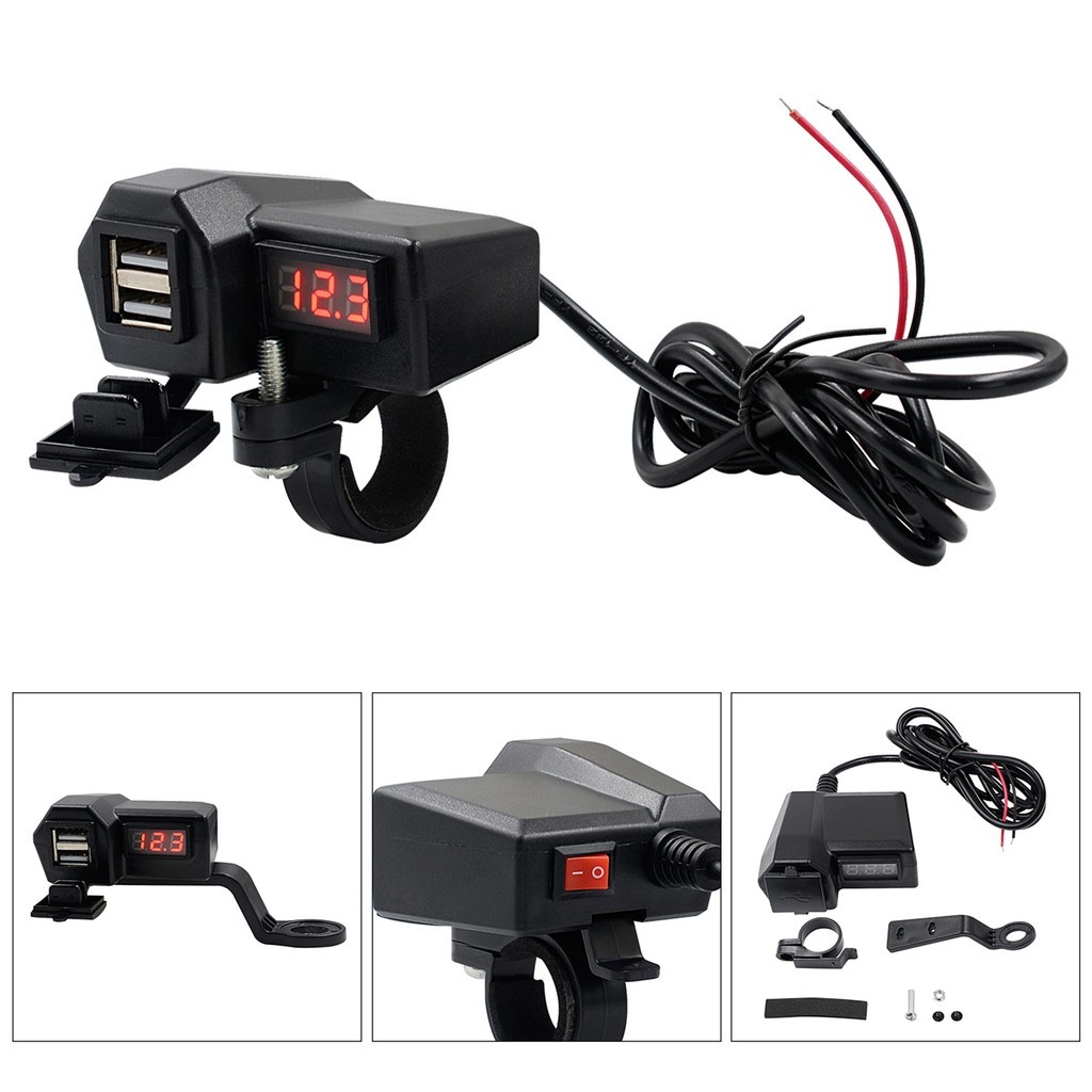 ApexRide Motorcycle Dual Usb Waterproof Phone Charger 12V With ...
