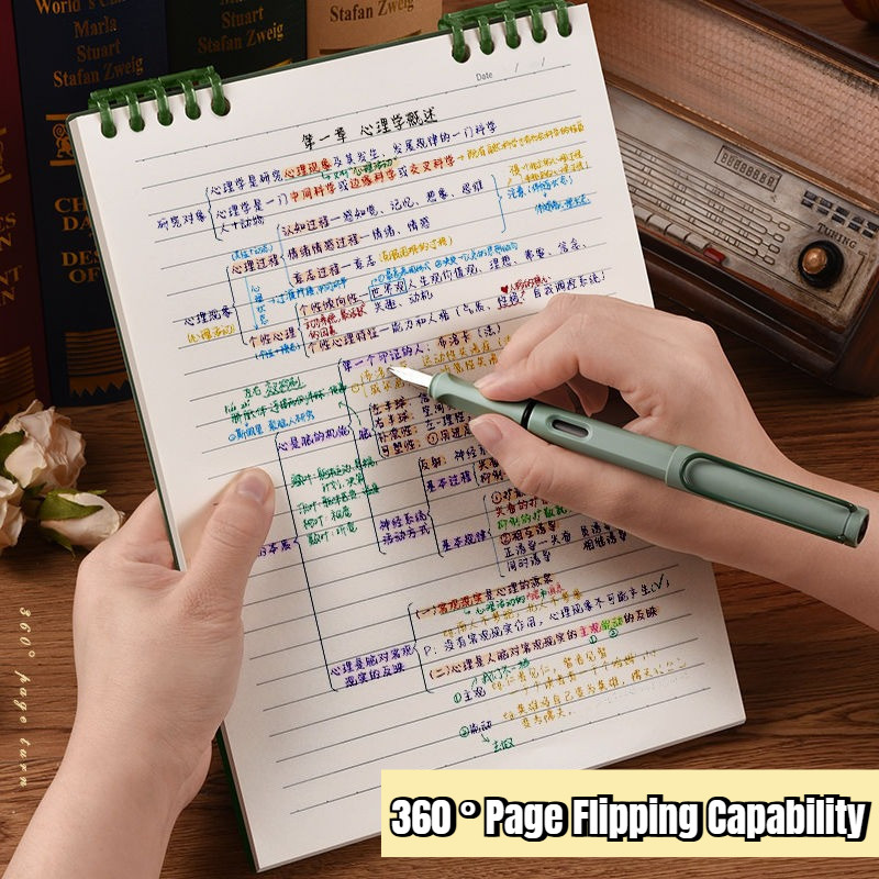 A4/B5/A5 Binder Notebook Flip Up Spiral Notebooks Waterproof PP Cover ...