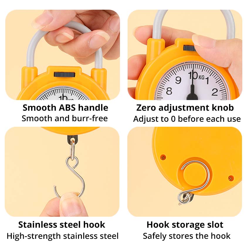 10kg Hanging Scale, Portable Mini Spring Scale, Double Scale Mechanical ...