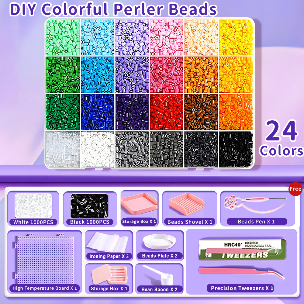 14000PCS DIY Perler Beads Fuse Beads Kit DIY Puzzle Beads Toys ...