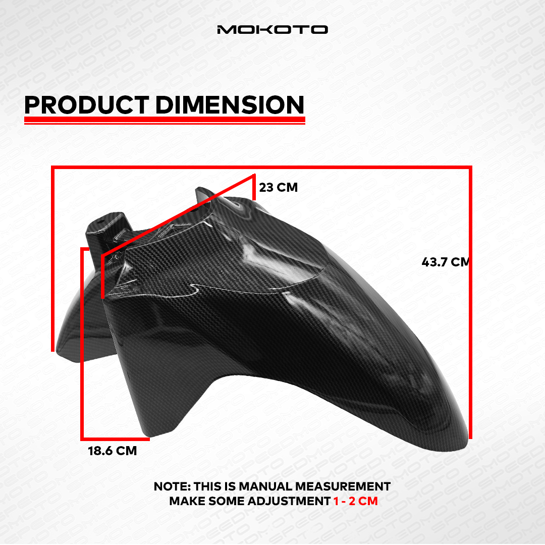 MOKOTO HONDA CLICK V2 FRONT FENDER CARBON / FORGED CARBON FOR HONDA ...