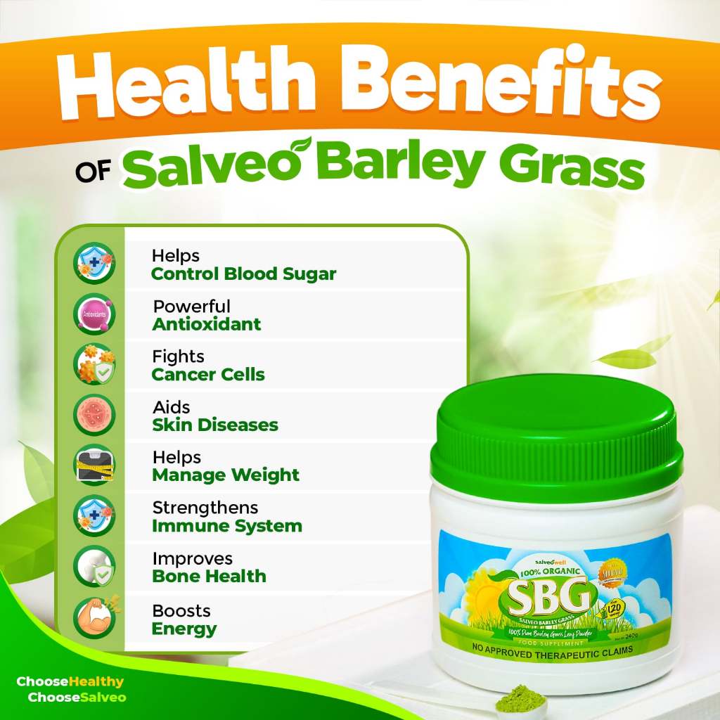 SBG Barley Grass Powder ( jar 240 grams) –100% Organic Barley for ...