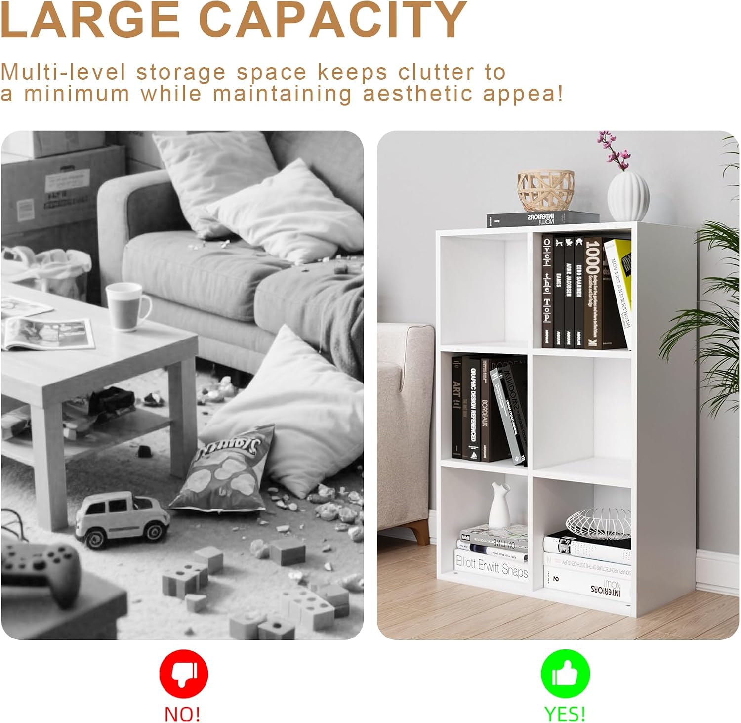 Wooden Book Shelf Toy Organizer Simple Shelf Multifunctional Bookcase ...