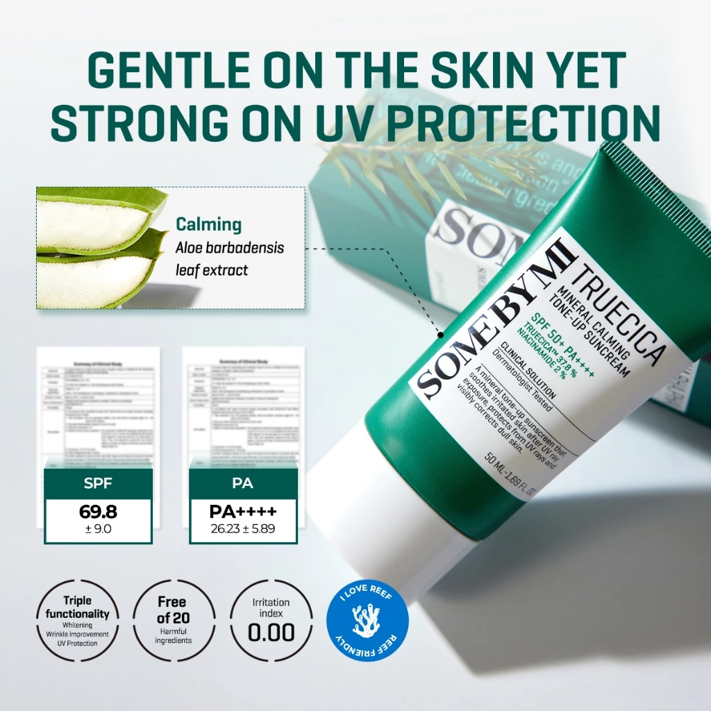SOME BY MI Truecica Mineral Calming Tone up Sunscreen SPF 50 PA ...