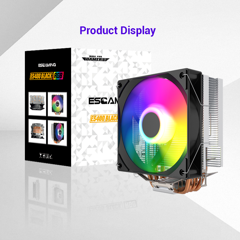 Esgaming ES400 RGB CPU Air Cooler Upgrade 4 Heat Pipes Tower 12cm CPU ...