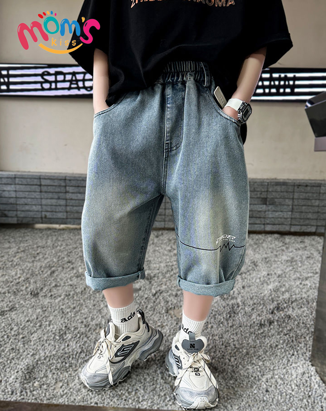 Short Pang Alis for Kids Boys 5-12Y Christmas Party Outfit Denim Maong ...