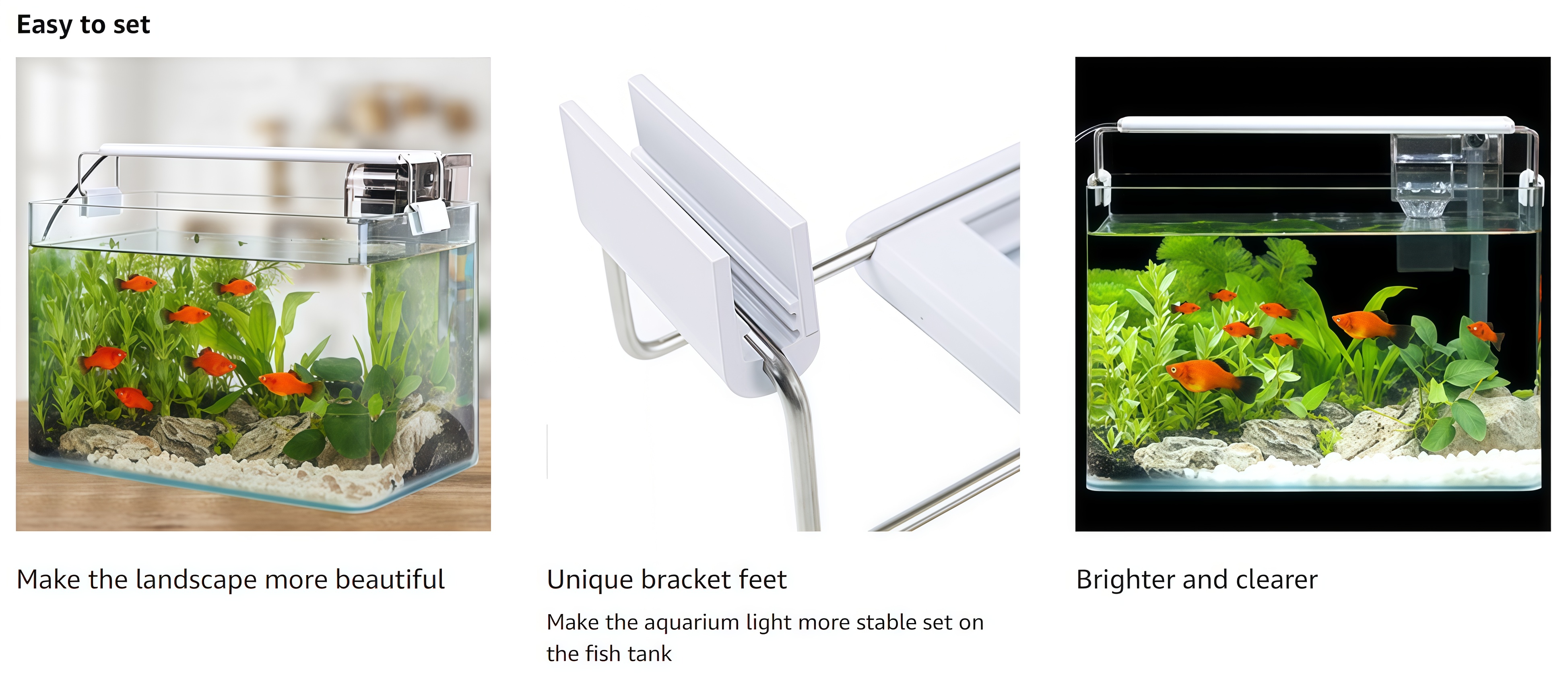 【CCS】Aquarium LED Light Aquatic Plant Lamp 20-100cm Tricolor Blue+White ...