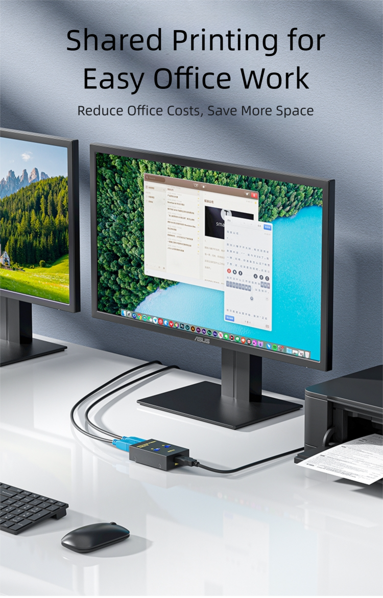 JH-LINK USB Printer Sharing Device, 2 in 1 Out/4 in1 out Printer ...