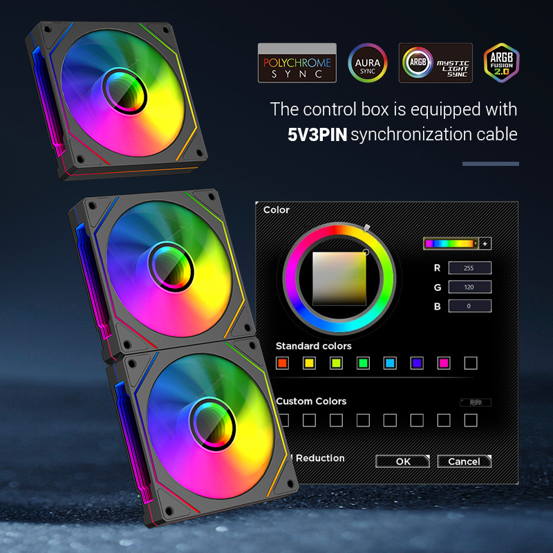 Esgaming 3in1 ARGB Case Fan 6PIN PWM 120mm CPU Fan With Hub Control ...