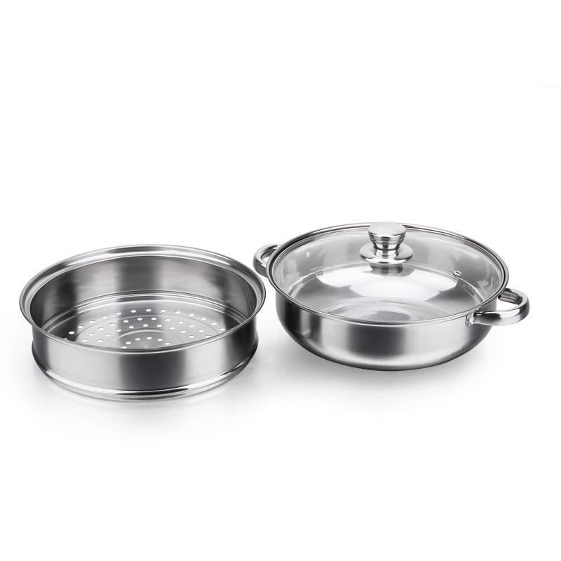 New connox Double Layer Steamer 27.5cm Stainless Steel Stackable 2 ...