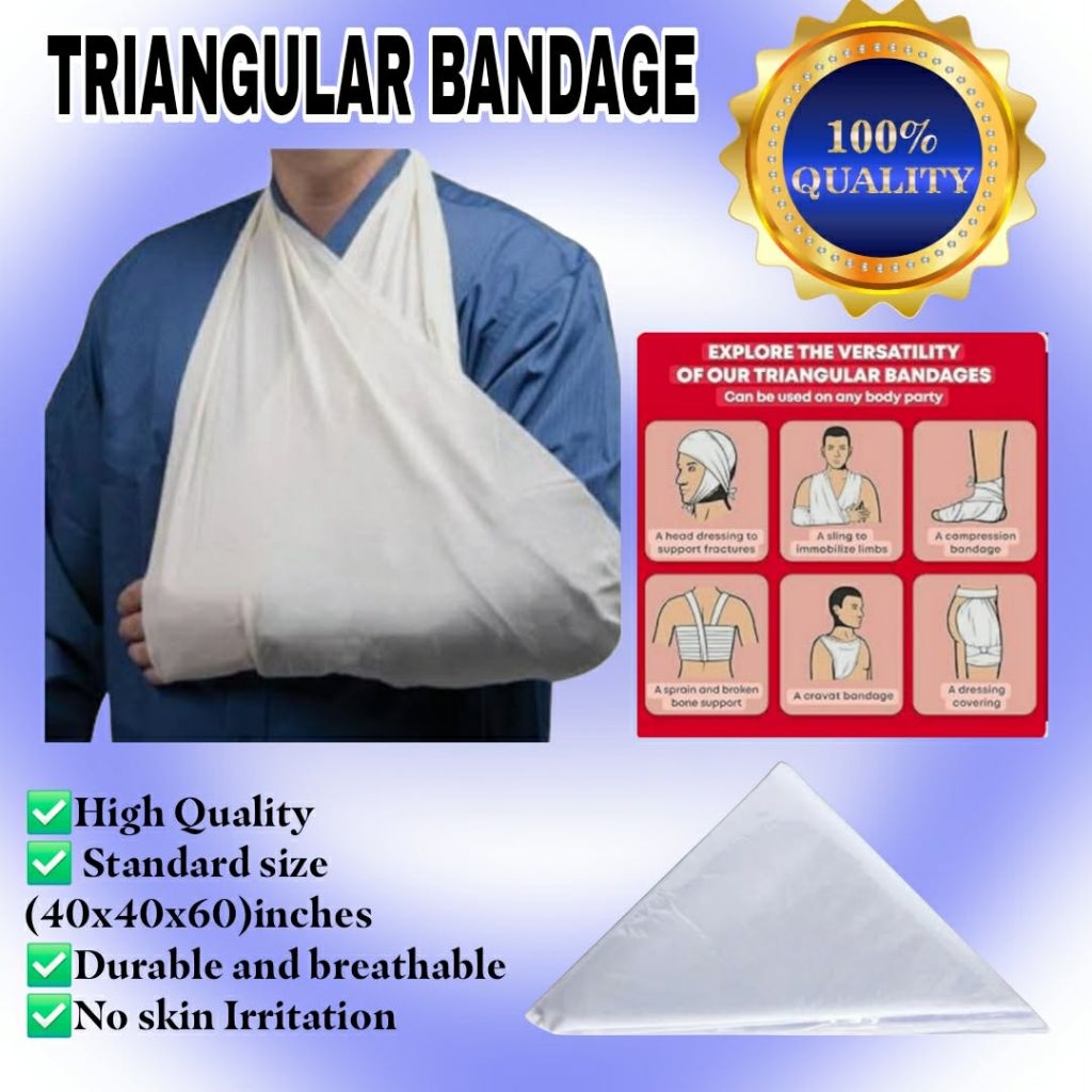 Triangular Bandage (10pcs) First Aid Bandage ( 40"x40"x60"inches ...