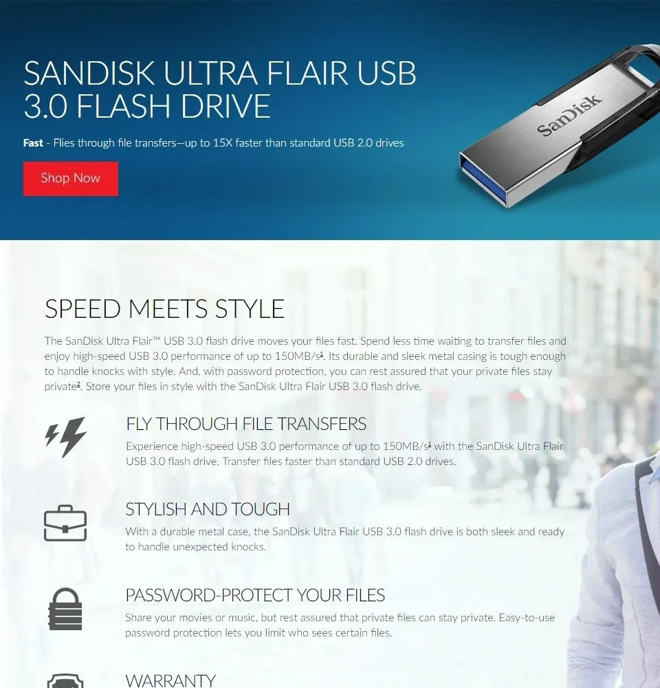 SanDisk Ultra Flair USB 3.0 Flash Drive ~ 128GB/256GB/512GB (Speed Up ...