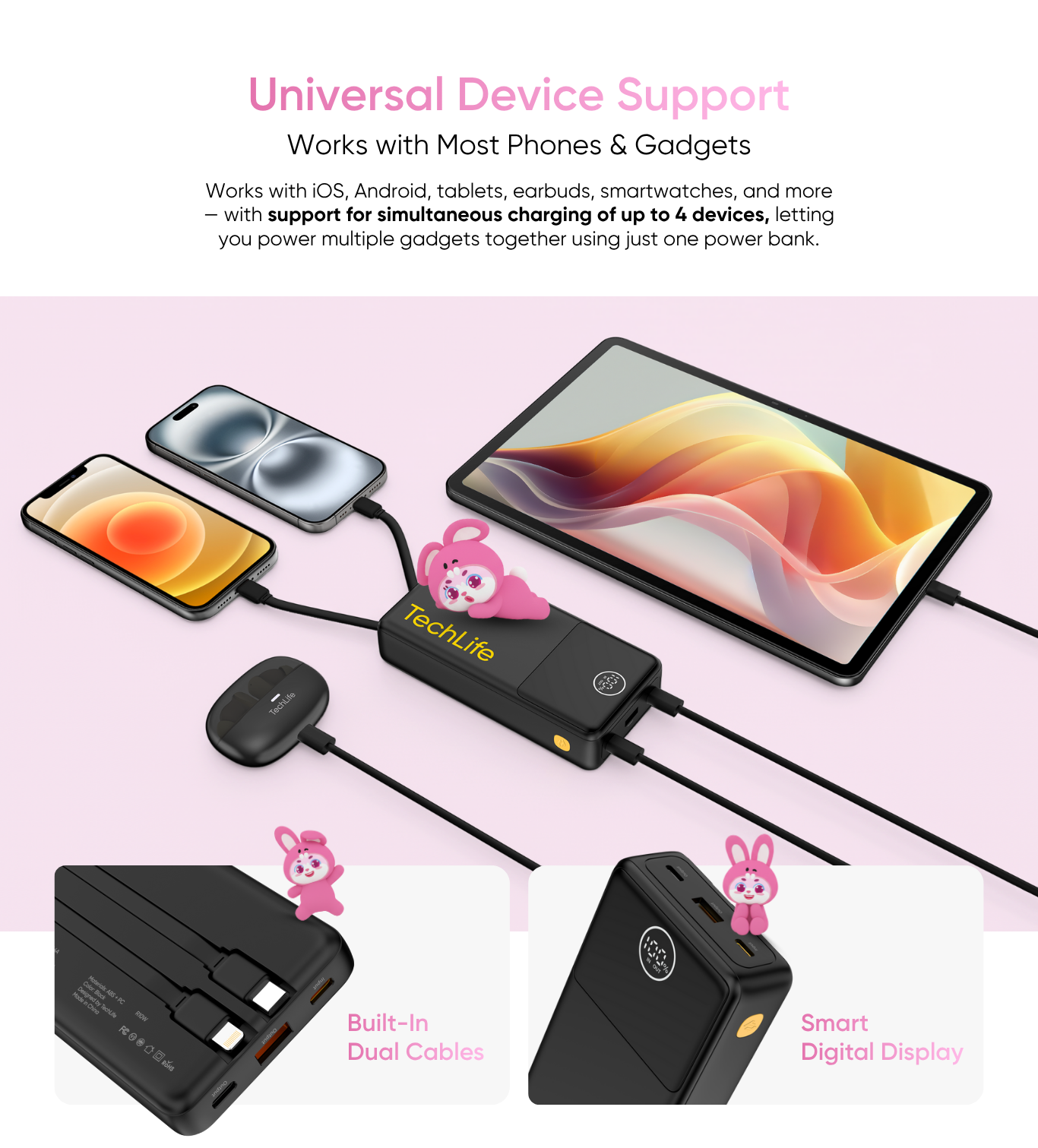 TechLife Power Bank S202 10,000mAh l 20,000mAh l Multi Built-In ...