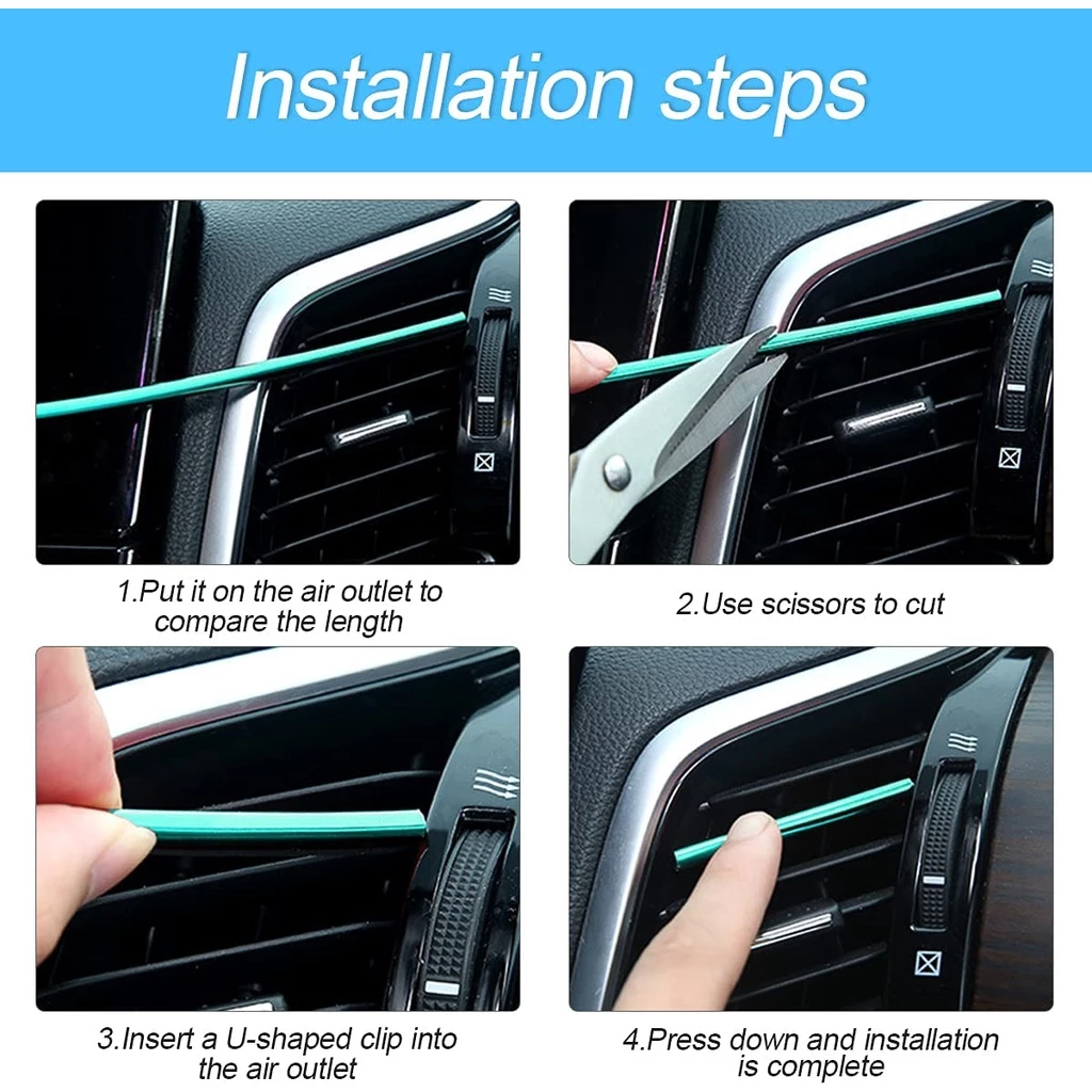 40PCS Universal Car Air Conditioner Outlet Decor UShape Car Door Edg ...