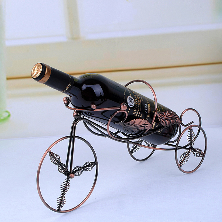 COD Wine Racks Countertop, Tricycle Statue Metal Wire Wine Bottle ...