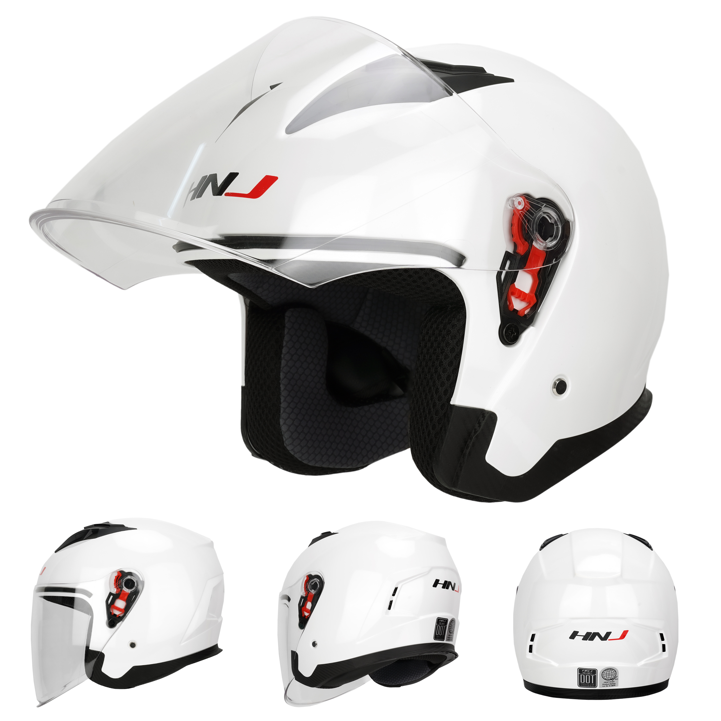 HNJ A4-008-HF Single Visor Half Face Original Motorcycle Adopt A ...