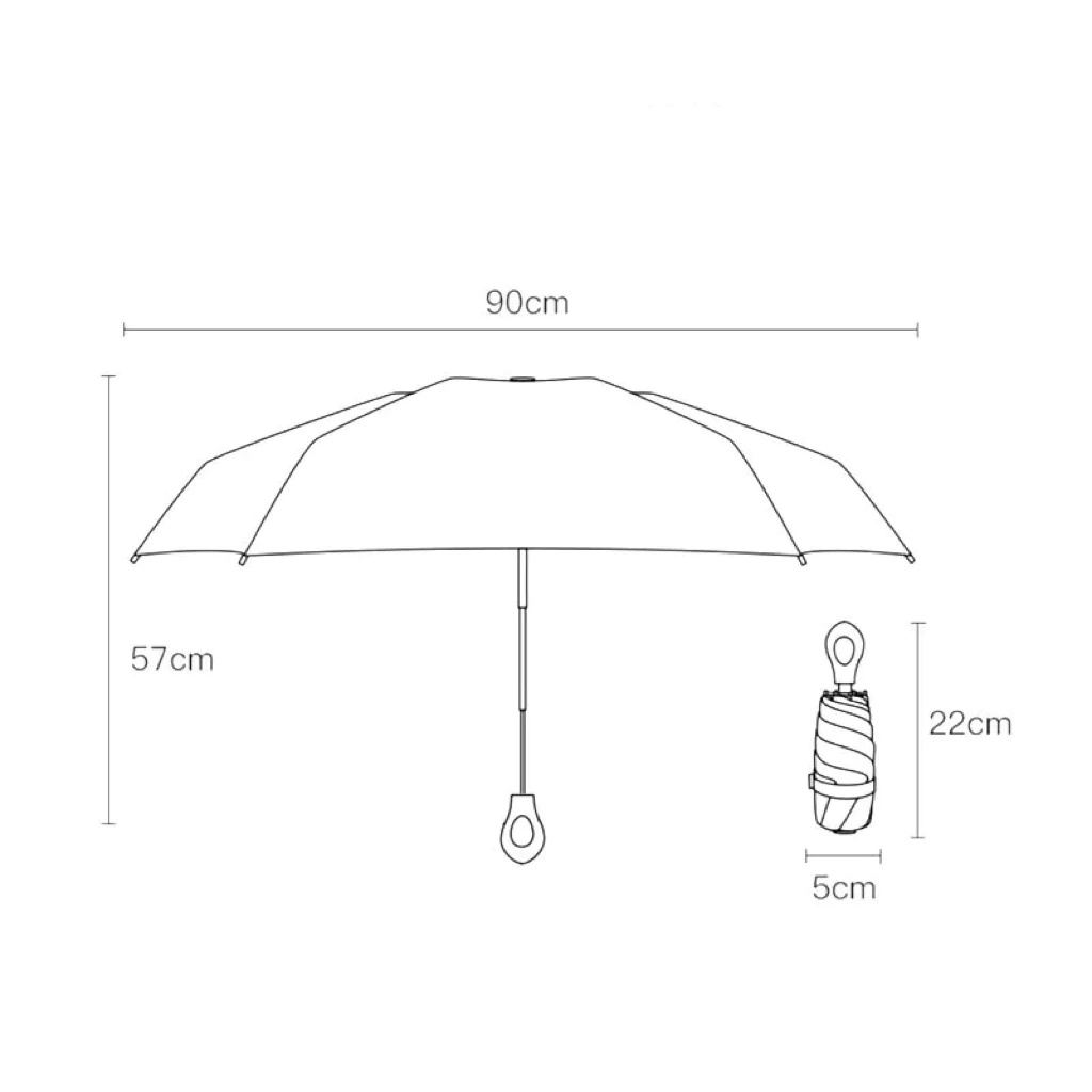 Ultra-Light Mini Pocket Umbrella with Hook Anti UV Protection Fold For ...