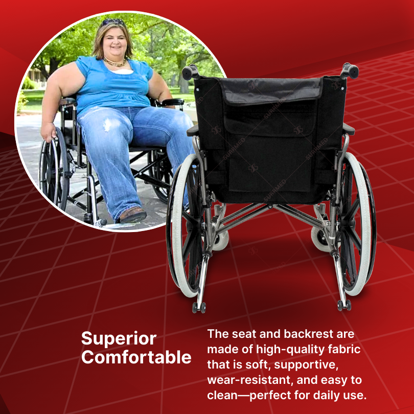 SURRMED Bariatric Wheelchair | Heavy-Duty Mobility Chair for Obese ...