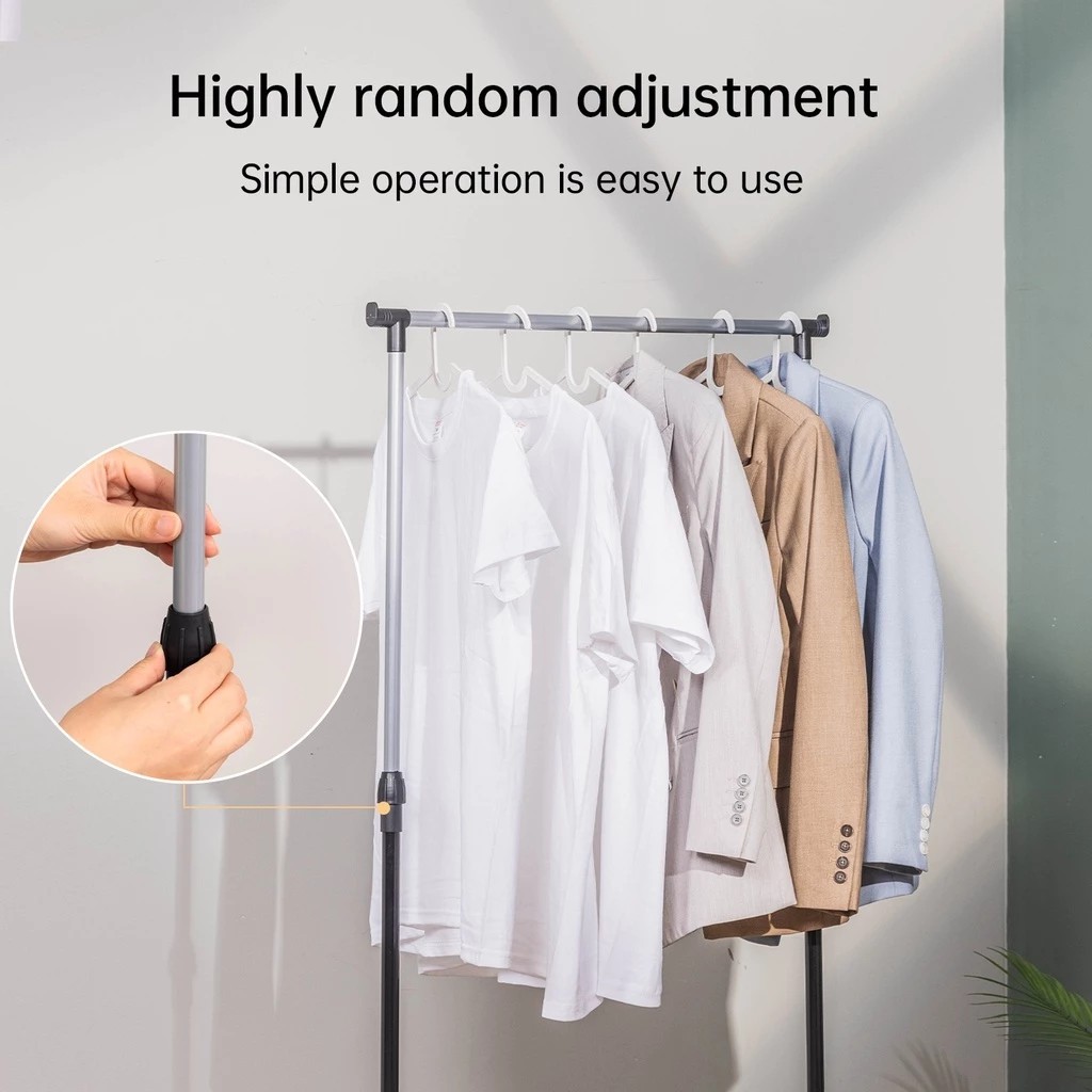 Portable and adjustable clothes rack with multiple options,Double pole ...