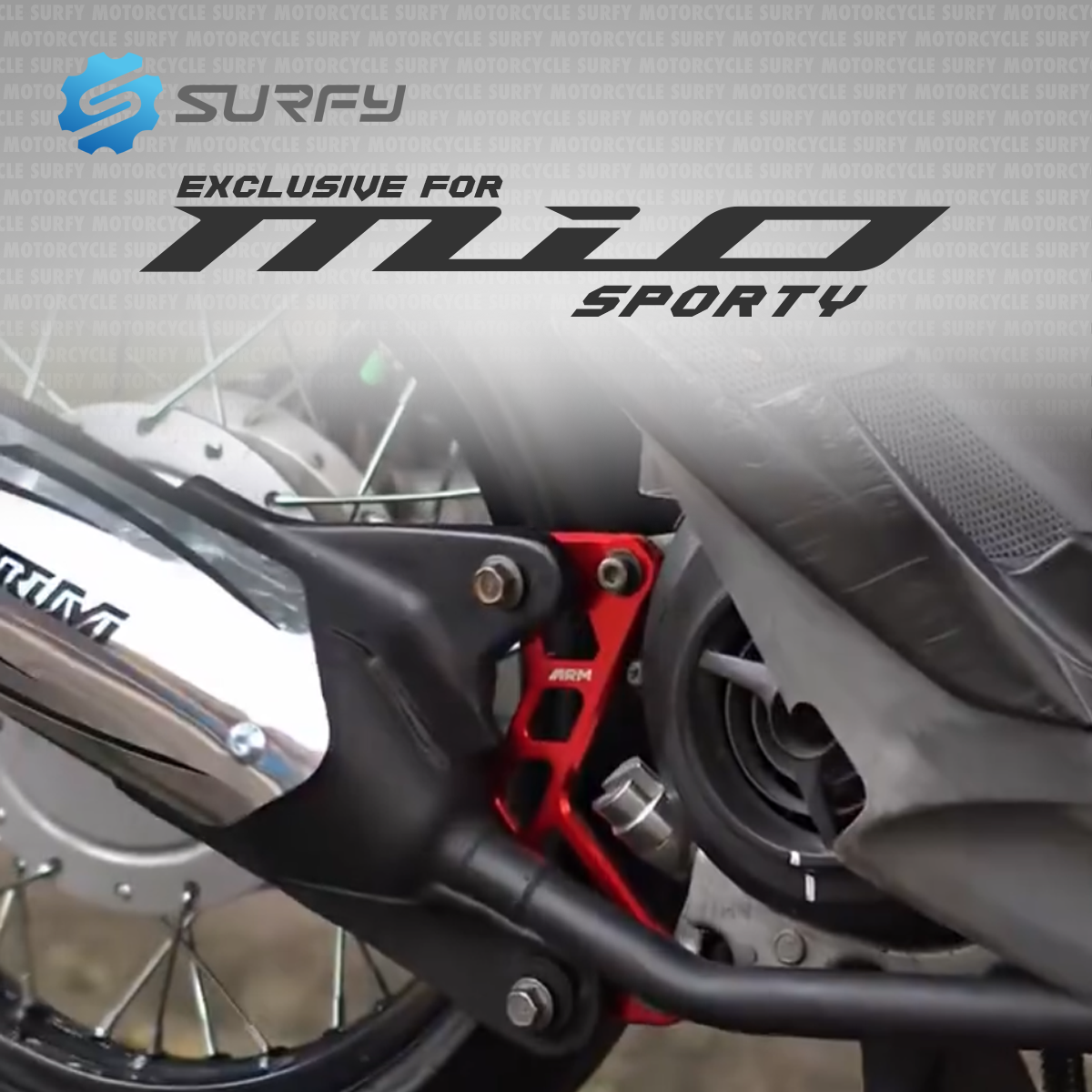 ARM CNC Aluminum Exhaust Bracket for Yamaha Mio Sporty Stock Pipe ...