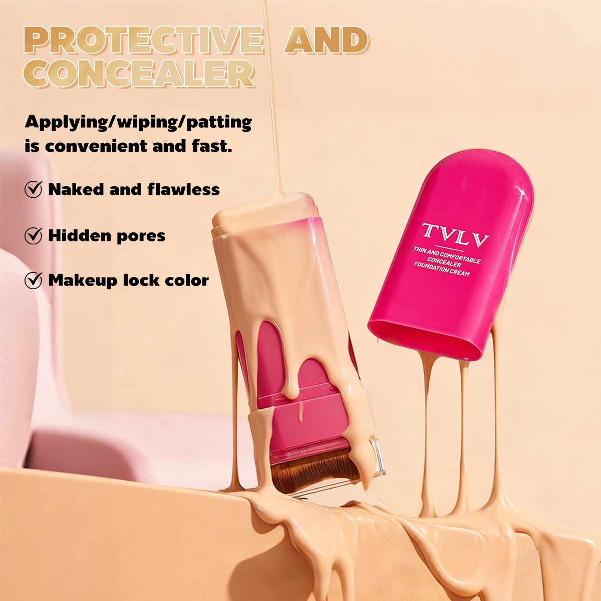 TVLV Double-ended concealer foundation stick: waterproof, 24-hour ...