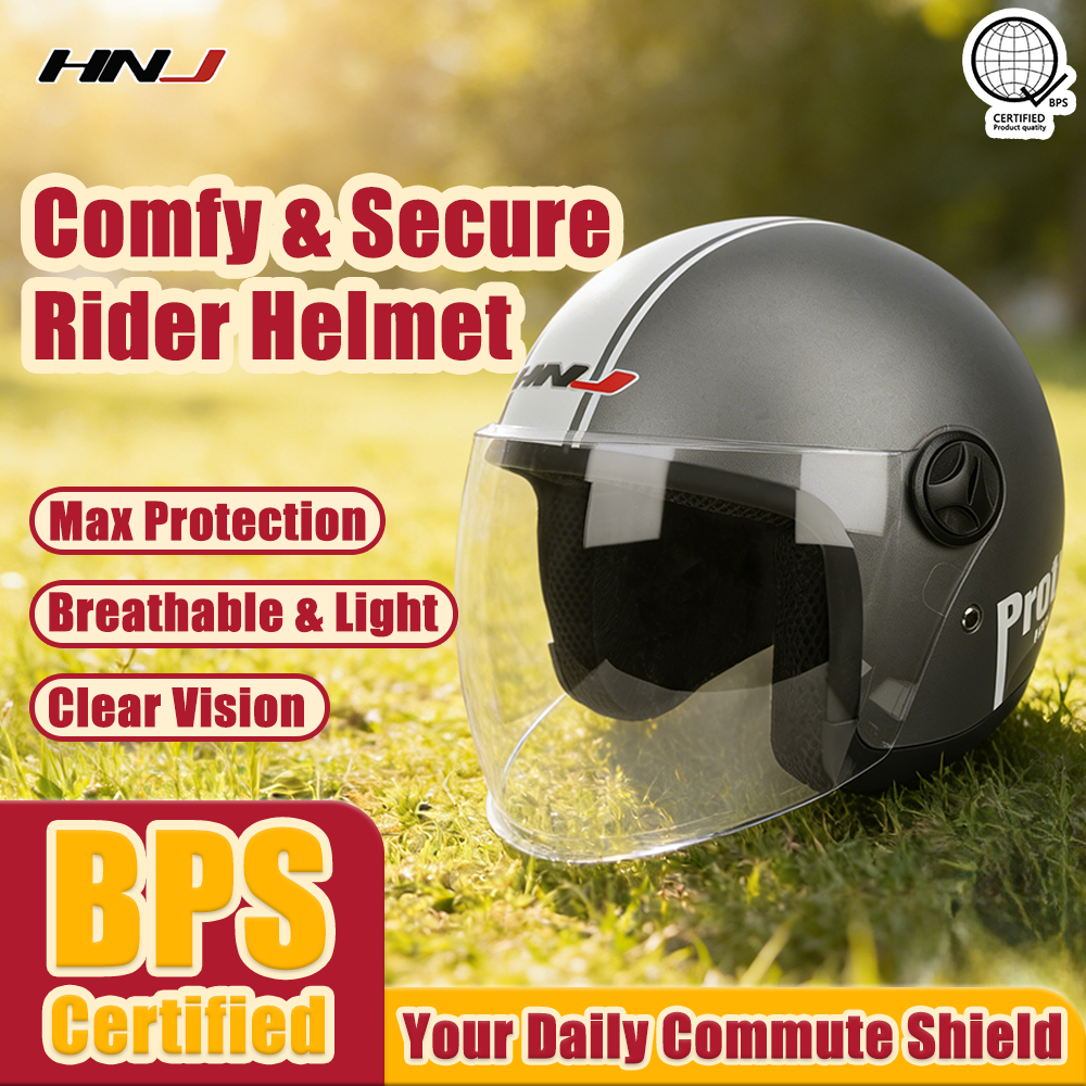 BPS HNJ A4 004 H Half Face Helmet for Motorcycle Single Visor Universal ...