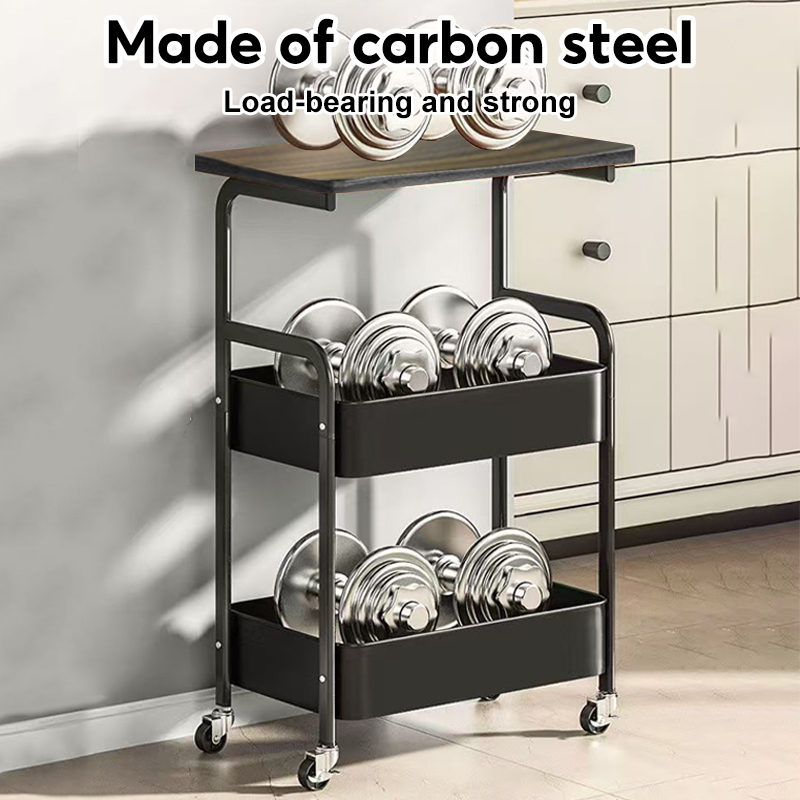 Rules Metal Trolley Cart Organizer 3-Tier Moving Rack Organizer Utility ...
