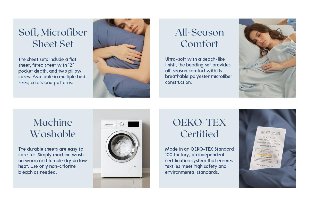 Soft Sewn Fitted Sheet Only | Fully Garterized Poly-Bamboo | Single ...