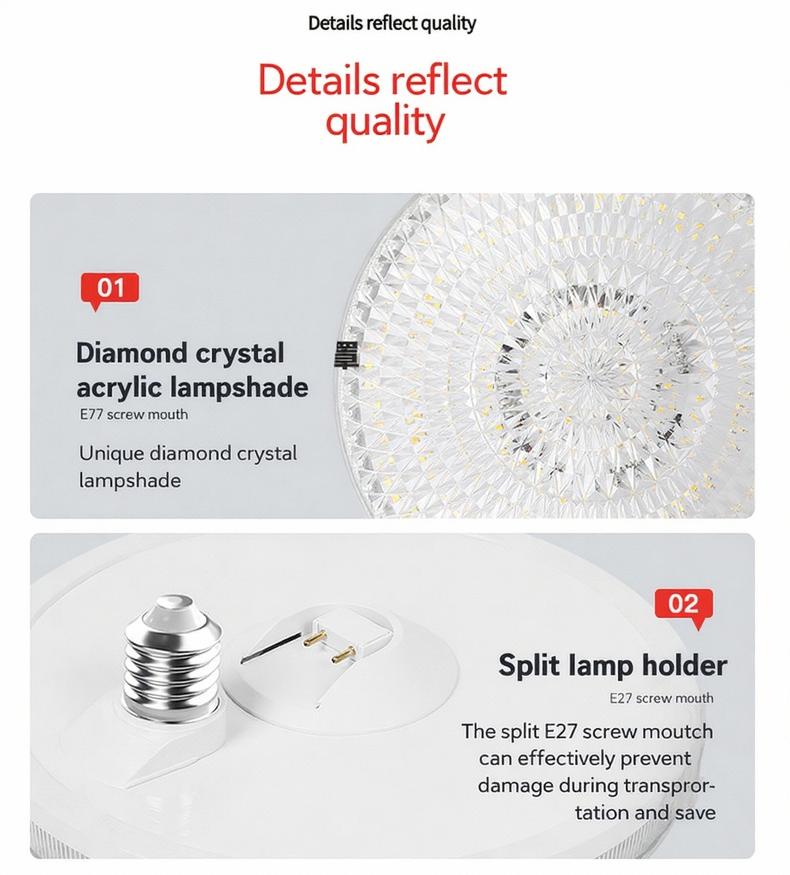 SYCAT-30015-65W LED UFO Big Light Bulb 55W/65W 8500K Energy-Saving E27 ...