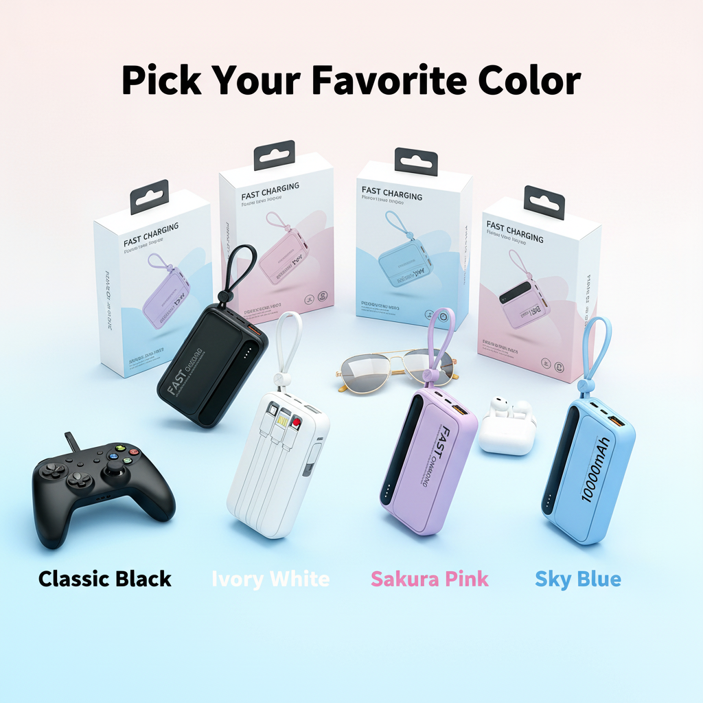 Original 20000mAh Portable Powerbank with 4 Cables Fast Charging Built ...