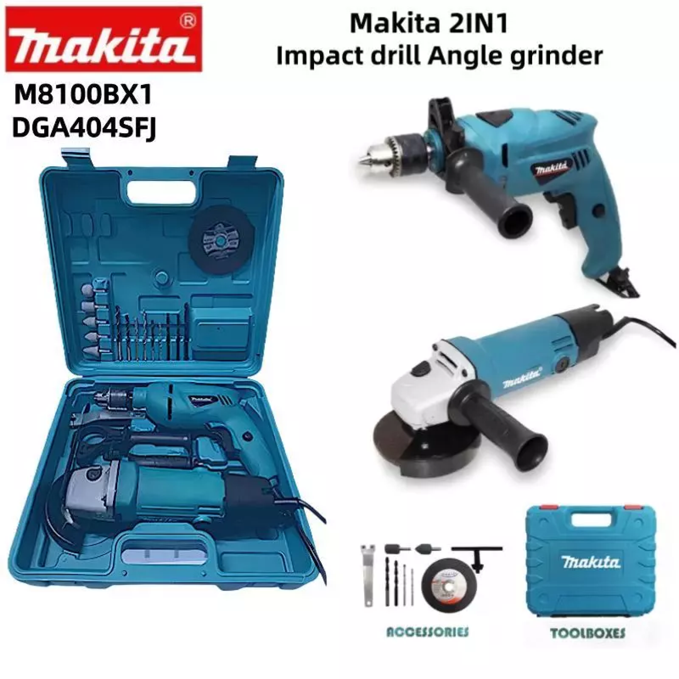 MAKITA 1000W Original 2 in 1 Impact Drill and Angle Grinder with FREE ...