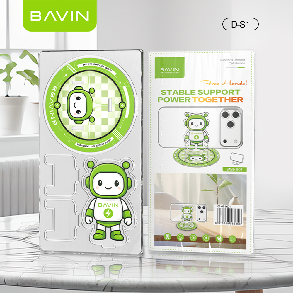 BAVIN Phone Stand Acrylic Transparent Robot Design Holder for ...