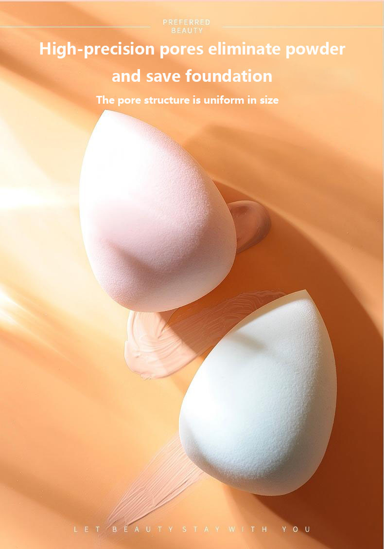 teardrop-shaped beauty sponge Fine pores fit the skin's pores Random ...