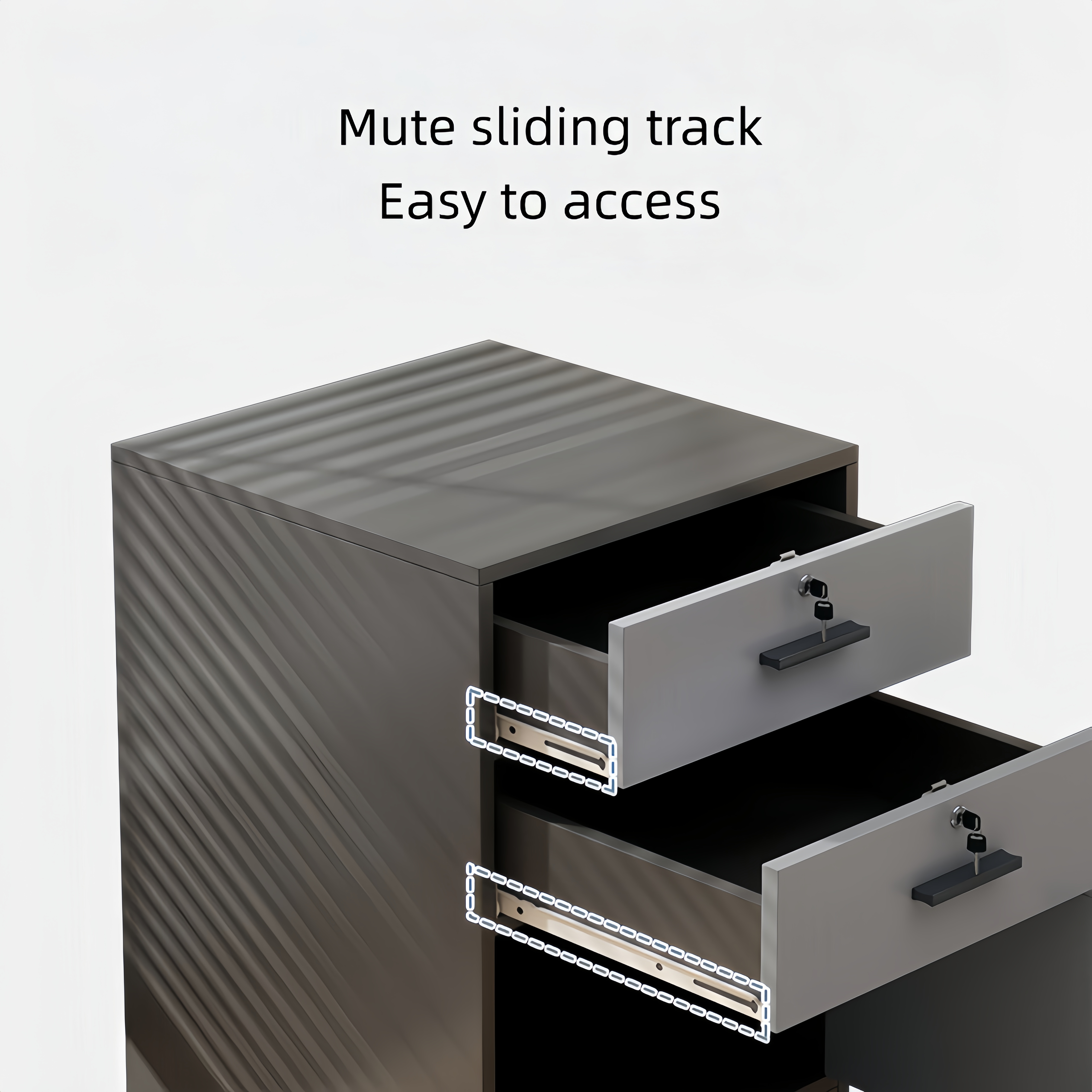 File cabinet Lock-equipped Drawer Floor-standing Wood Side Cabinet ...