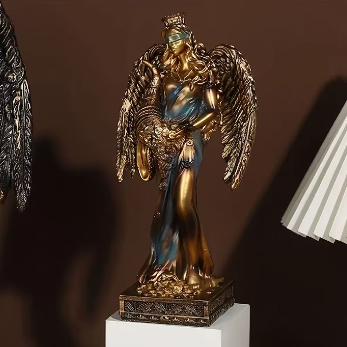 Angel Blindfolded Fortune Statue Office Ancient Greco-Roman Goddess of ...