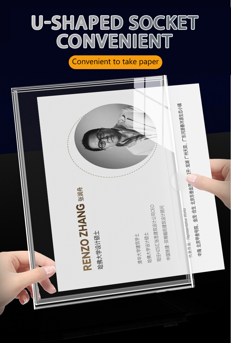 A4 Clear Acrylic Wall Frame Wall Mount Sign Holder Photo Frame Wall ...