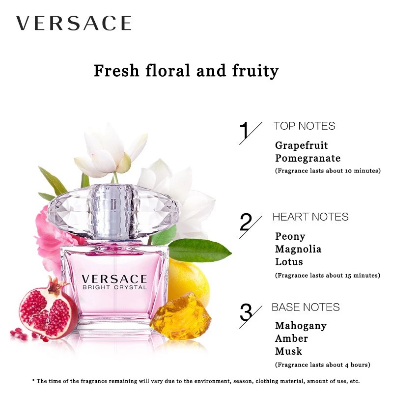 Versace Bright Crystal Perfume For Women EDT 90ML | Shopee Philippines